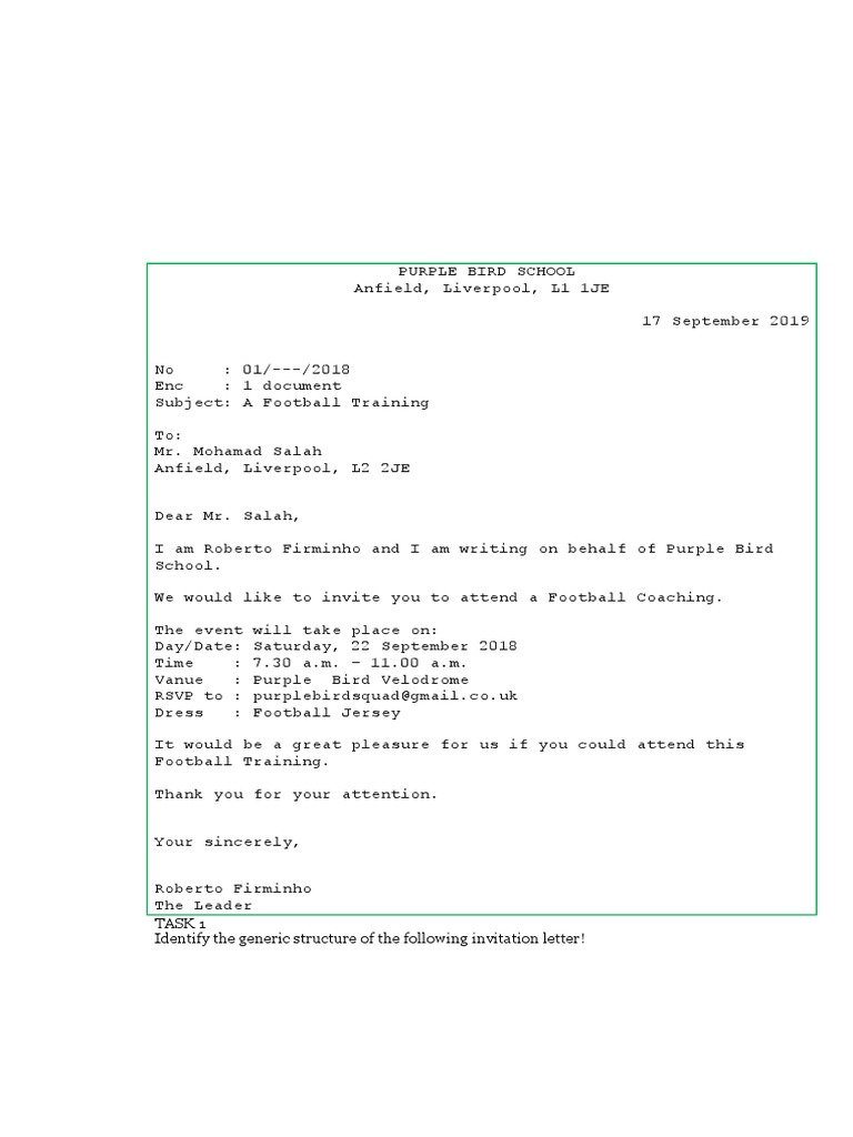 Exercise Invitation Letter | PDF | Cultural Conventions