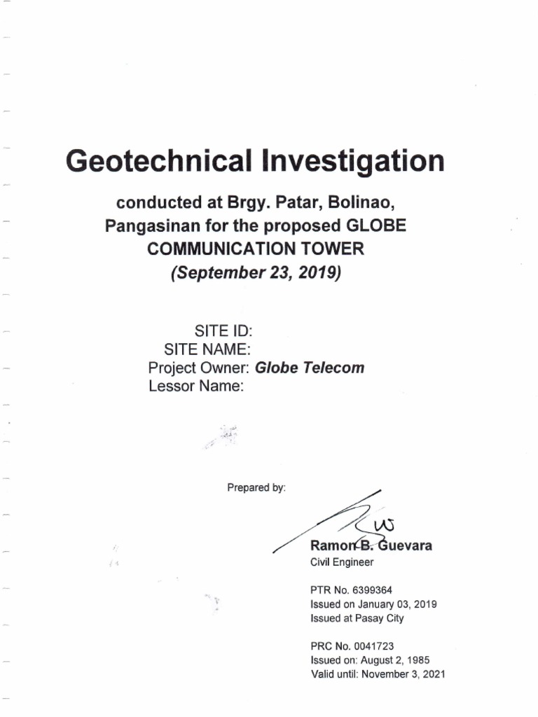 Geotechnical Investigation | PDF