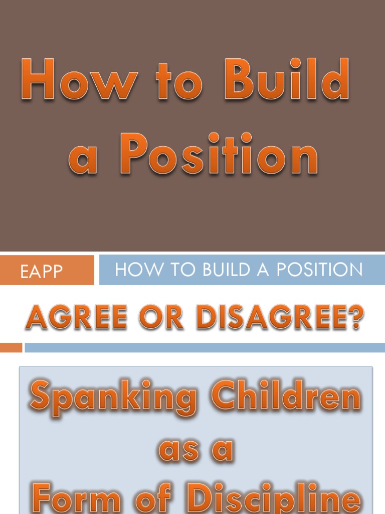 How To Build A Position | PDF | Evidence | Argument