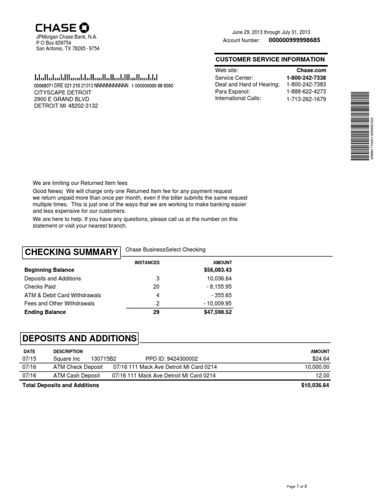 CHASE-BANK | Cheque | Credit Card | Free 30-day Trial | Scribd