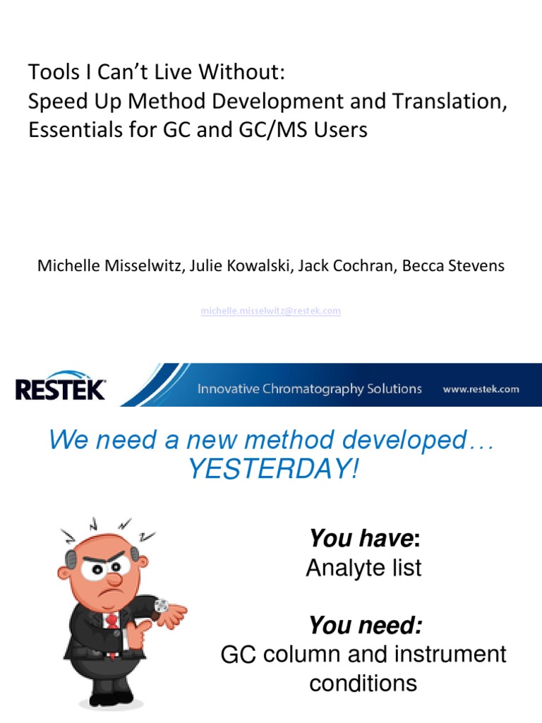 GC Methode Development Restek | PDF | Gas Chromatography | Laboratory ...
