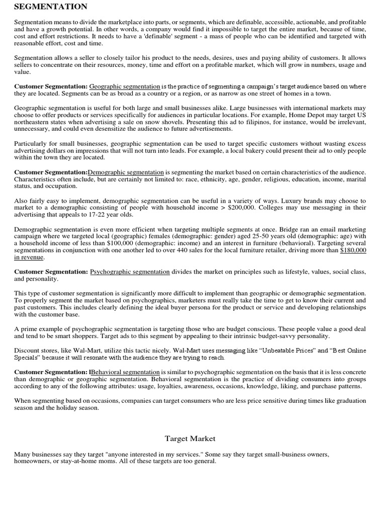 Entrep Session 3 | PDF | Market Segmentation | Survey Methodology