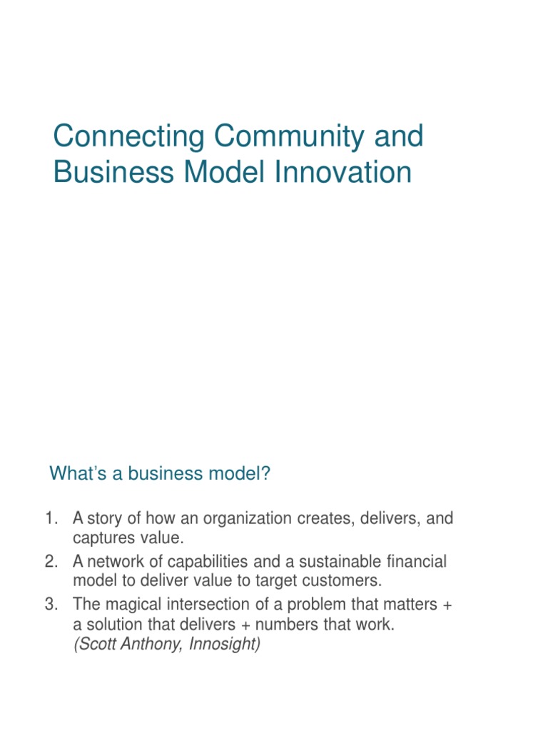 Community Based Business Model | PDF | Business Model | Innovation