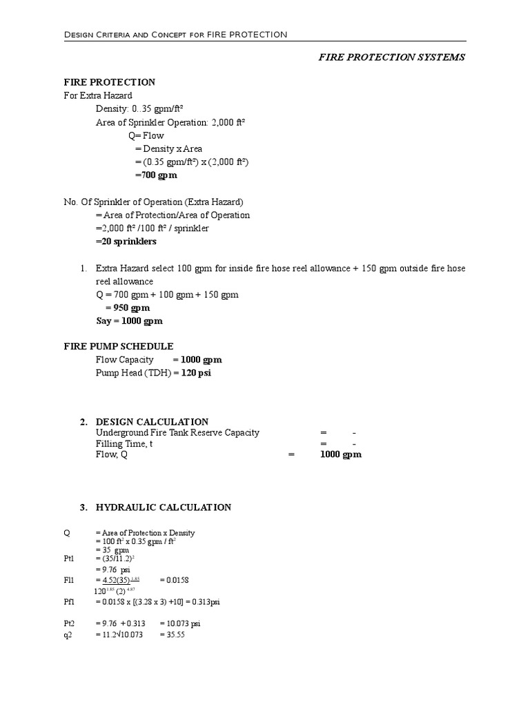 (Hydraulic Calculation) Sample | PDF | Fire Sprinkler System | Building ...
