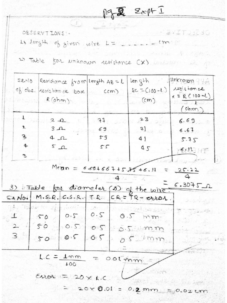 Physics Practical XII STD | PDF