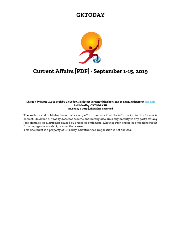 GKToday September 2019 | PDF | Narendra Modi | Delhi