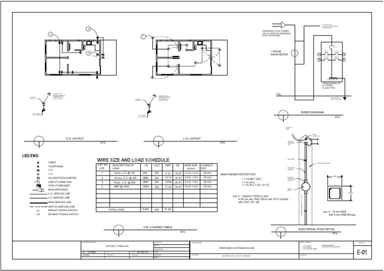 Sample Electrical Plan | PDF | Equipment | Components