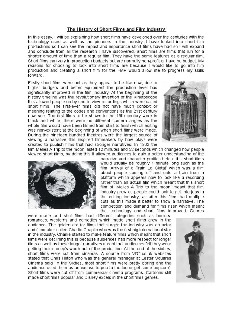The History of Short Films and Film Industry | PDF | Camera | Media ...