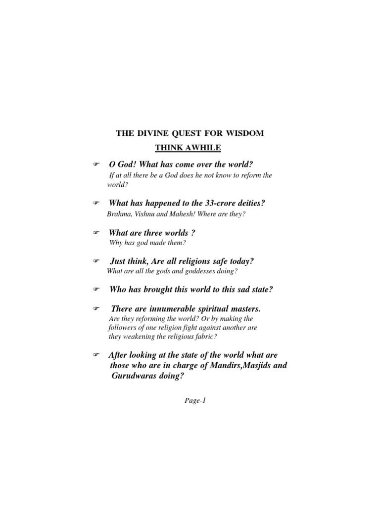 The Divine Quest For Wisdom Think Awhile | PDF | Jupiter | Soul