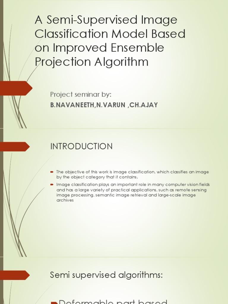 A Semi-Supervised Image Classification Model Based On Improved | PDF | Statistical ...