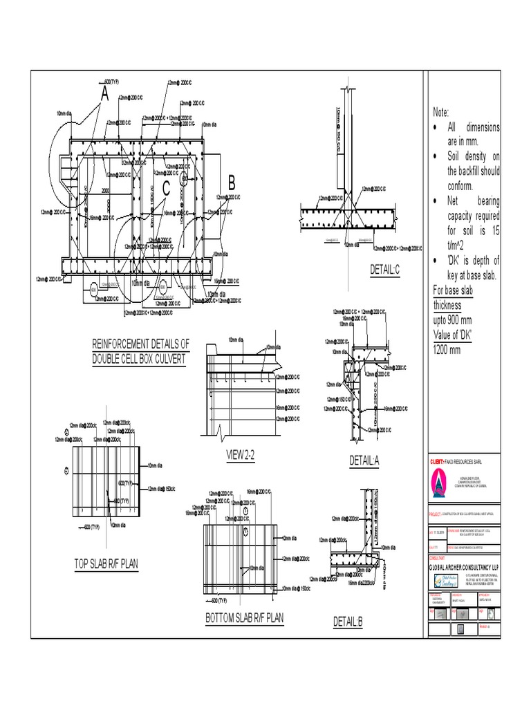 Box Culvert Reinforcement Details | PDF | Civil Engineering | Building ...