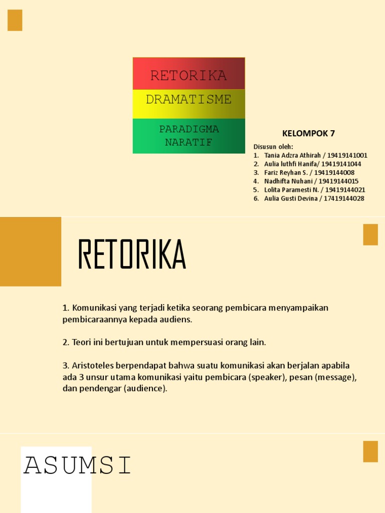 Kelompok 7 (Retorika, Dramatisme, Paradigma Naratif) | PDF | Filsafat