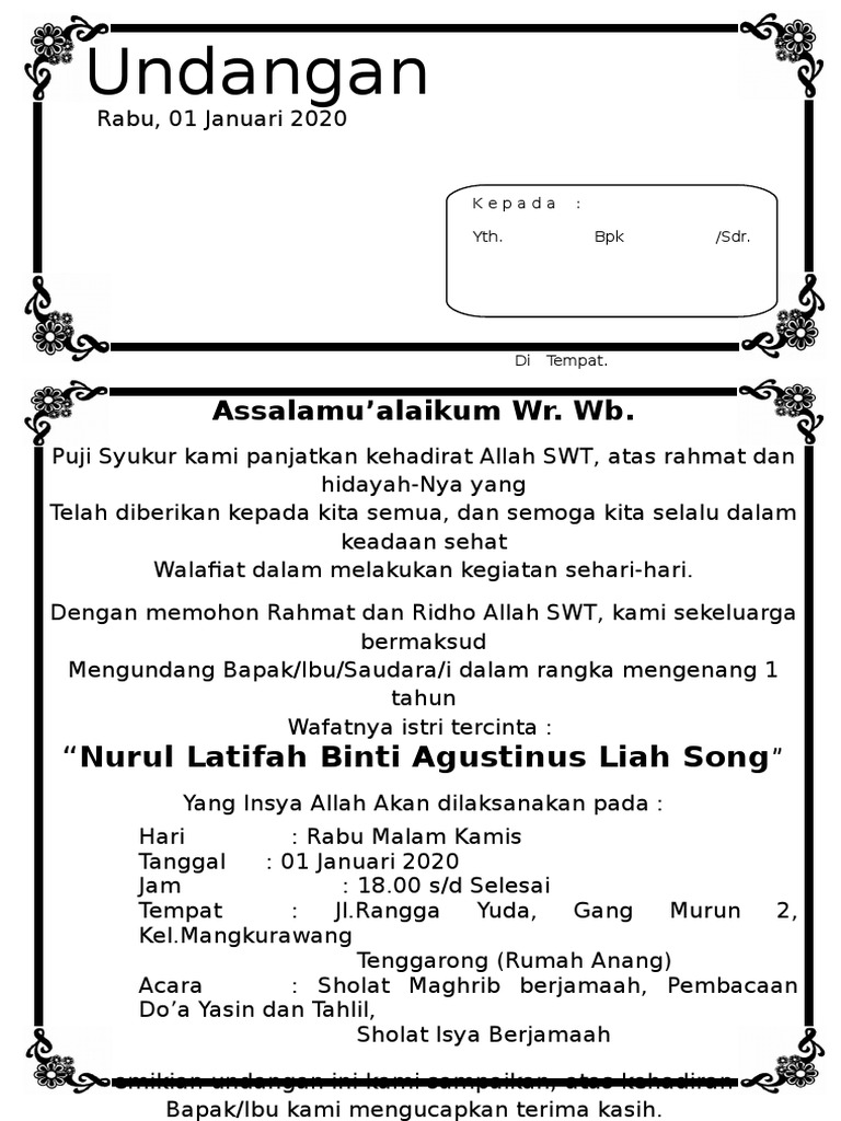 Undangan Haul | PDF