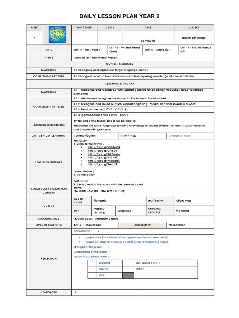 WEEK 1 - Phonics | PDF | Word | Lesson Plan