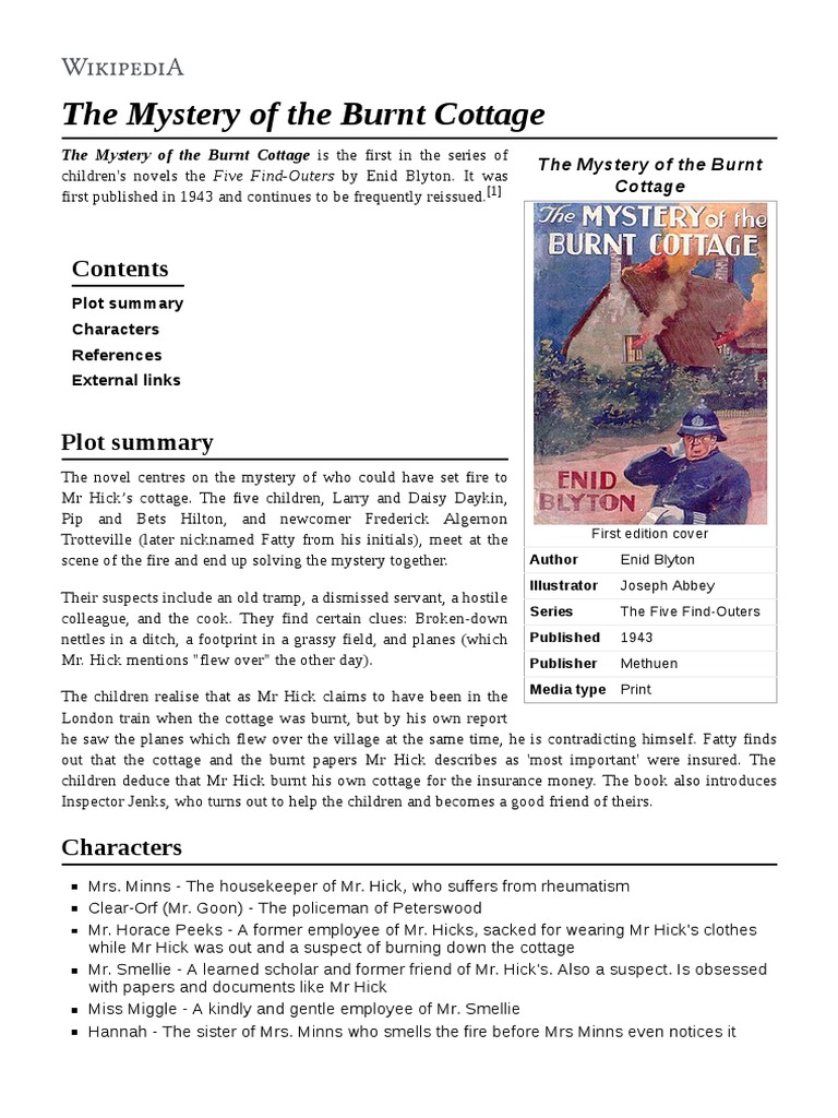 The Mystery of The Burnt Cottage PDF | PDF | English Language ...