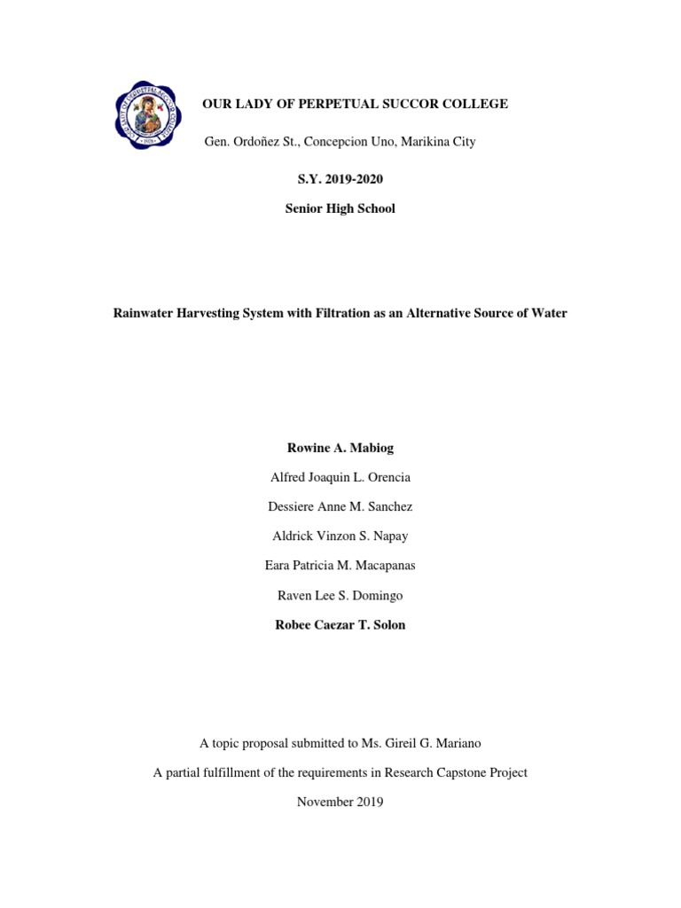 CAPSTONE | PDF | Water Scarcity | Drinking Water