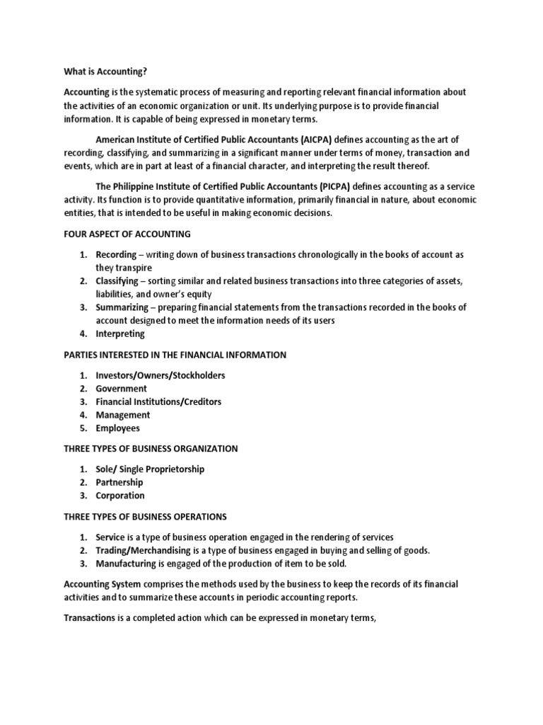 Fundamentals of Accounting Reviewer | PDF | Balance Sheet | Accounting
