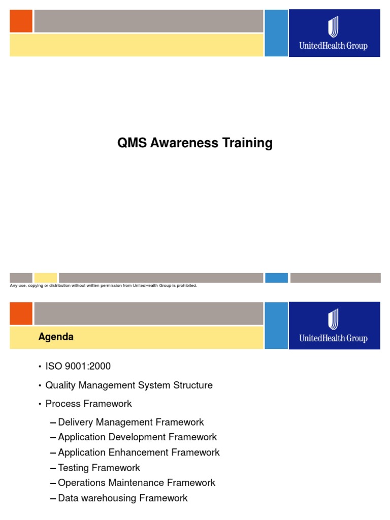 QMS Awareness Training Overview | PDF | Iso 9000 | Quality Management ...