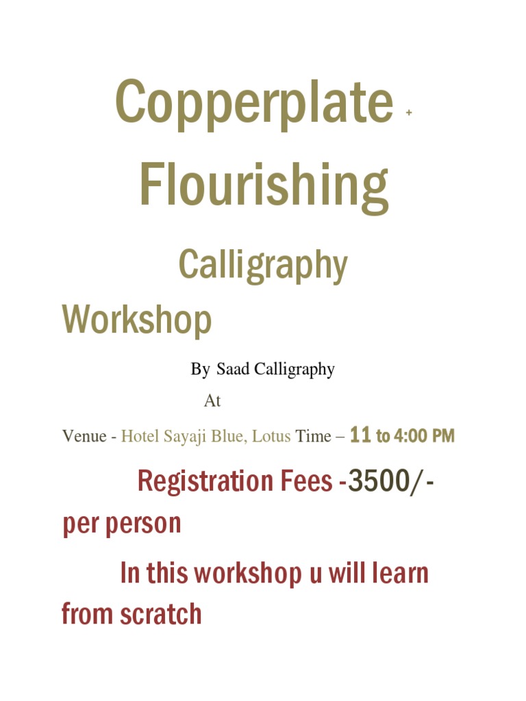 Copperplate Calligraphy Workshop | PDF