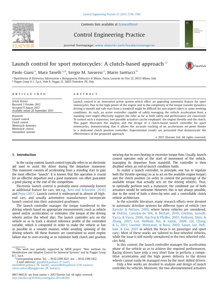 Launch Control | PDF | Control Theory | Transmission (Mechanics)