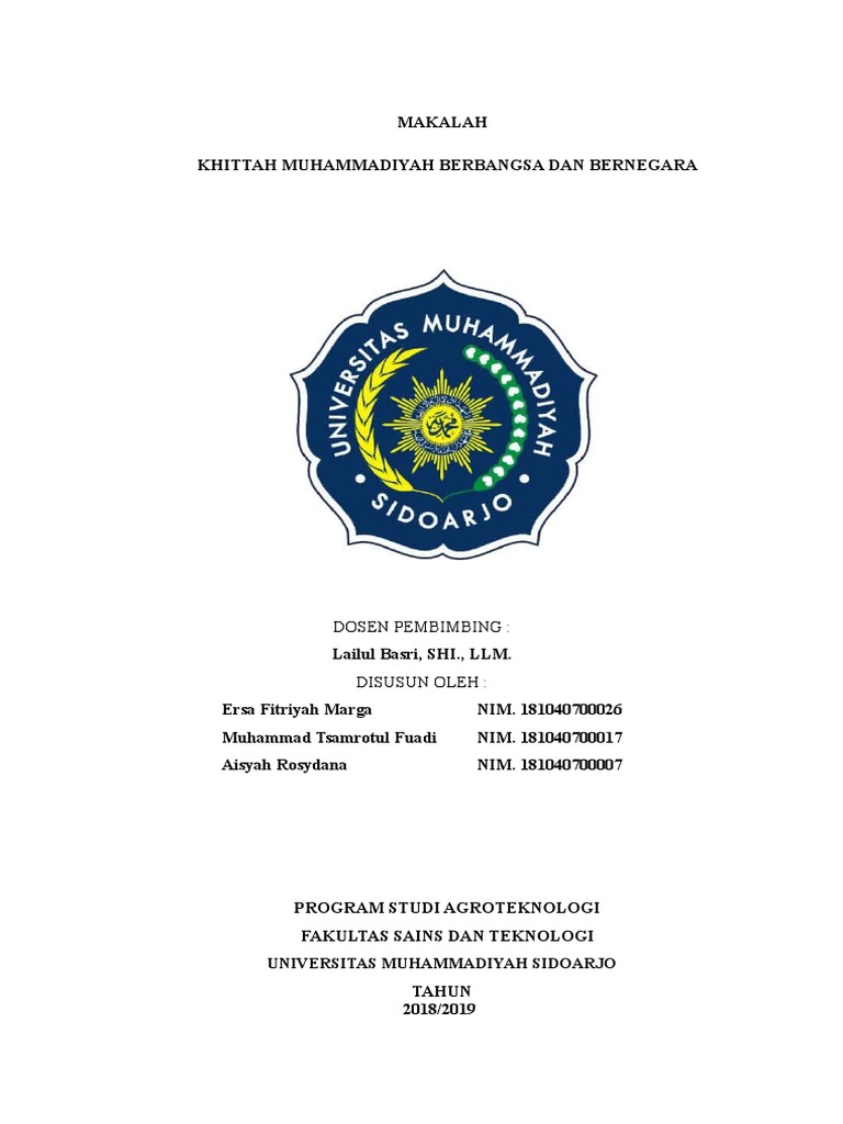 Khittah Muhammadiyah Berbangsa Dan Bernegara | PDF
