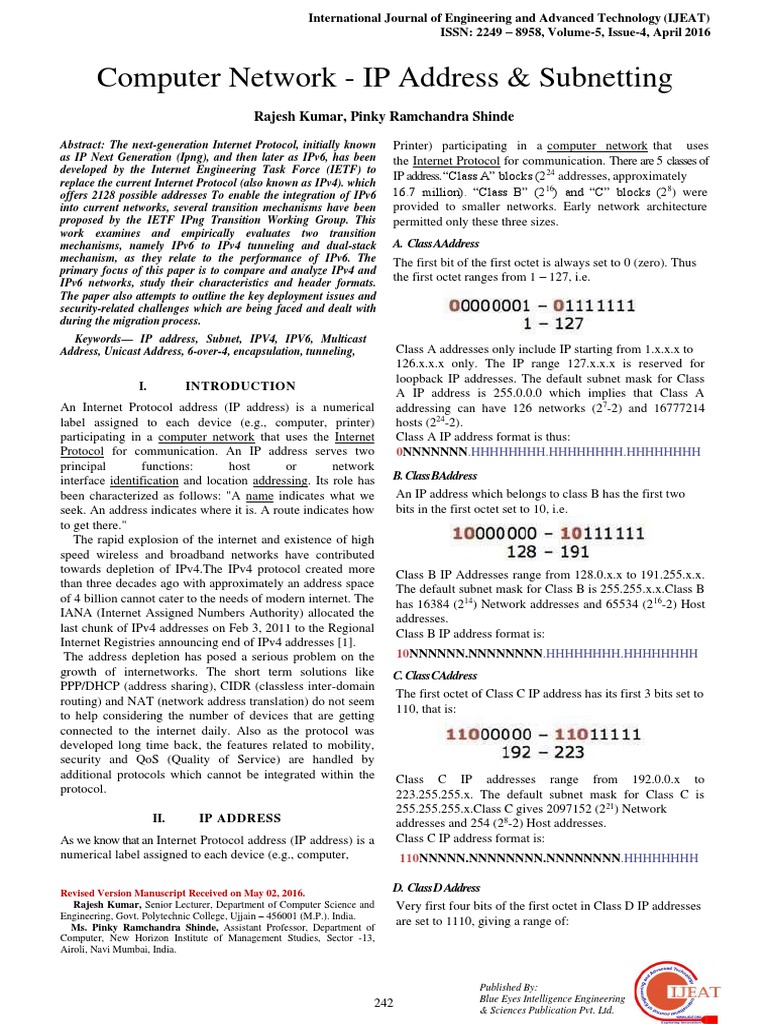 Research Paper PDF | PDF | Ip Address | I Pv6