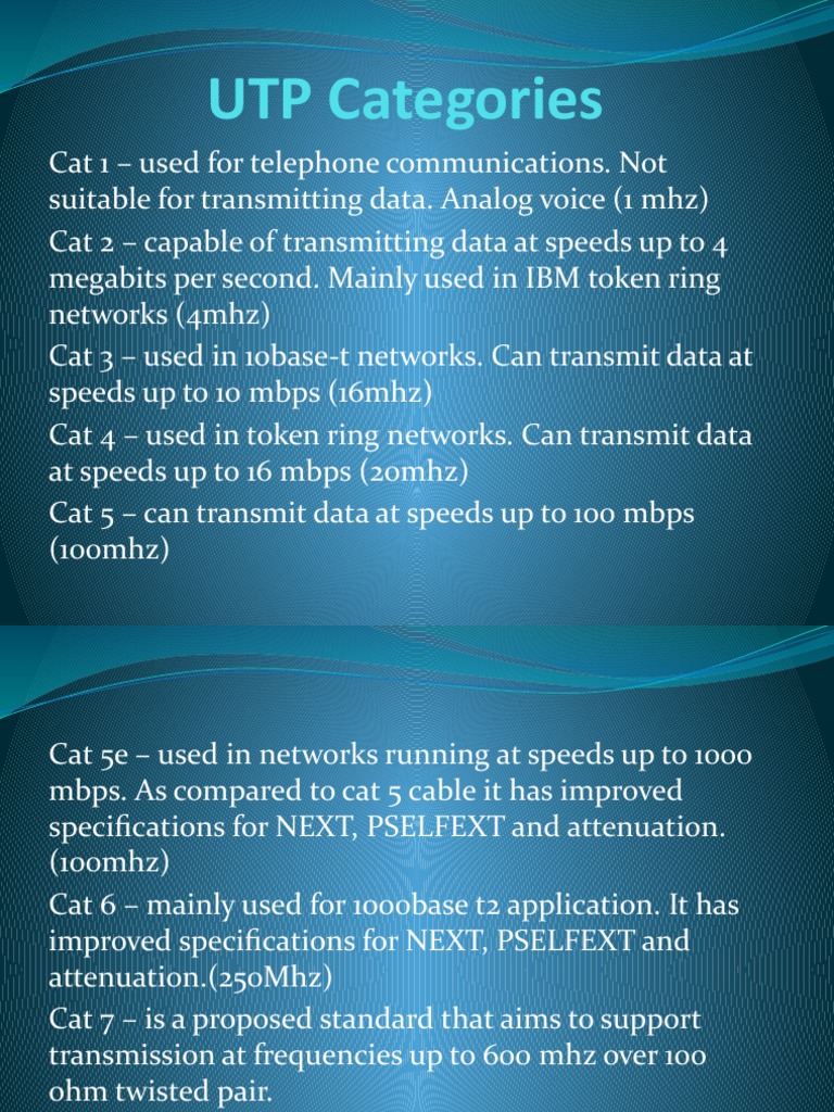 UTP Categories | PDF