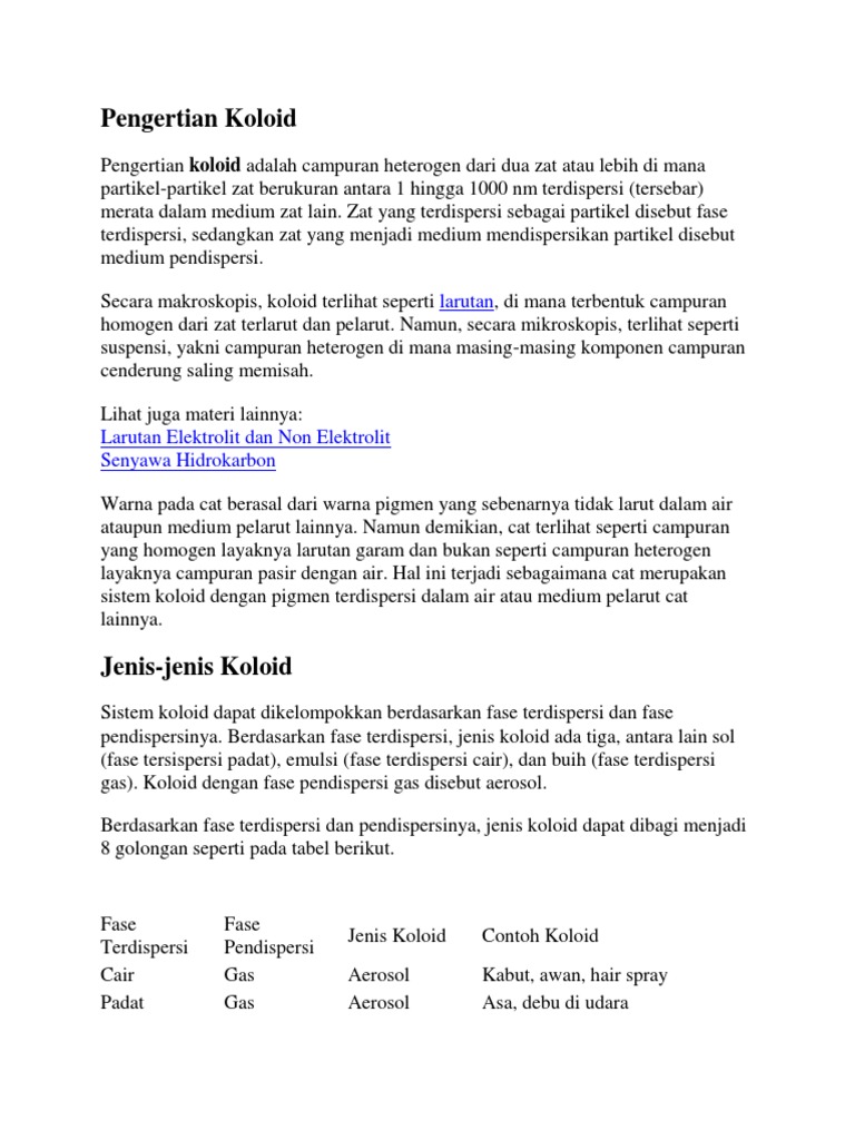 Pengertian Koloid | PDF