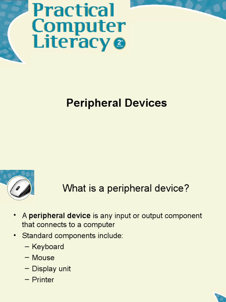 Understanding Peripheral Devices | PDF | Printer (Computing) | Computer ...