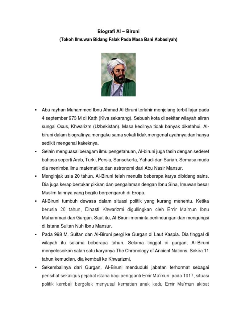 Biografi Al Biruni | PDF