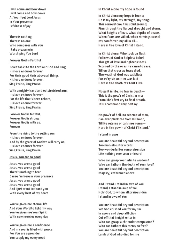 Praise and Worship Line Up | PDF | Mercy | Jesus