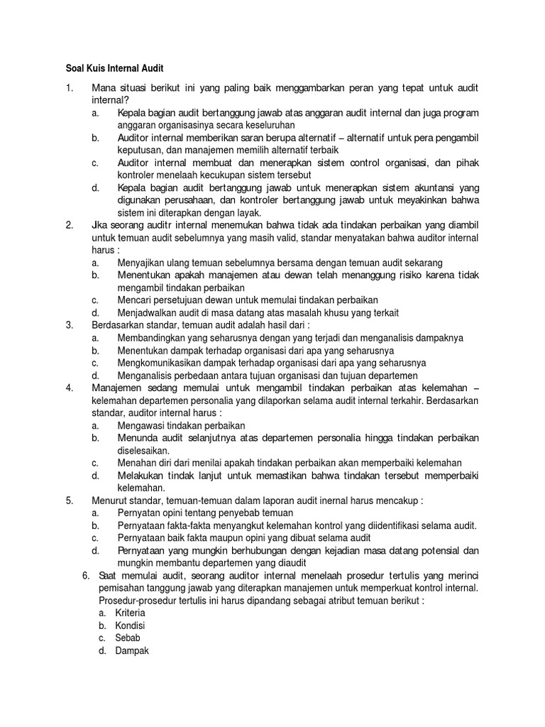 Kuis Internal Audit | PDF