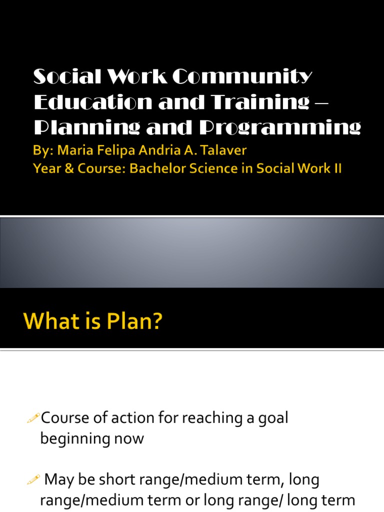 Planning and Programming | PDF | Goal | Evaluation