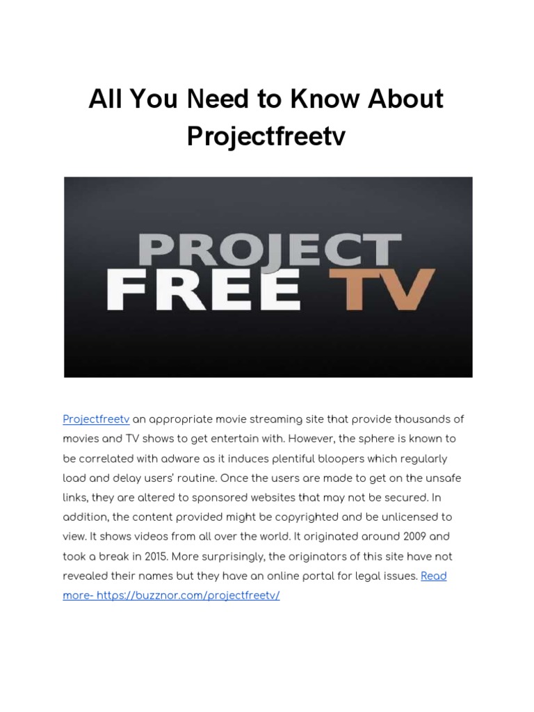 All You Need To Know About Projectfreetv | PDF
