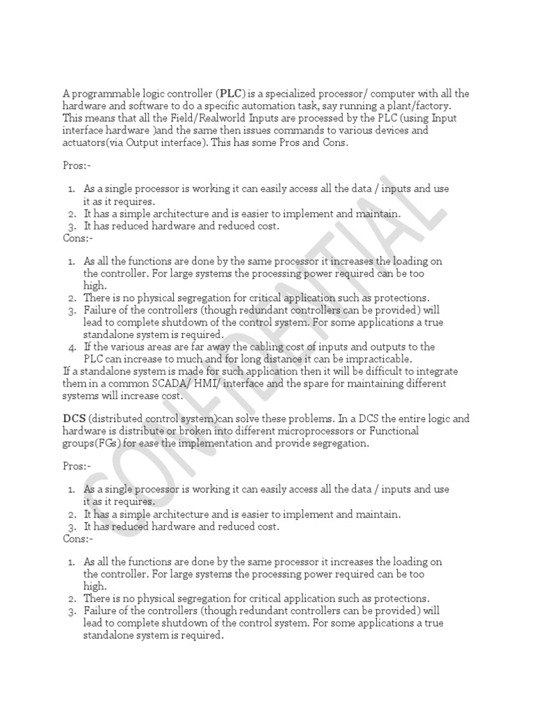 PLC and DCS Interview Question | PDF | Programmable Logic Controller ...