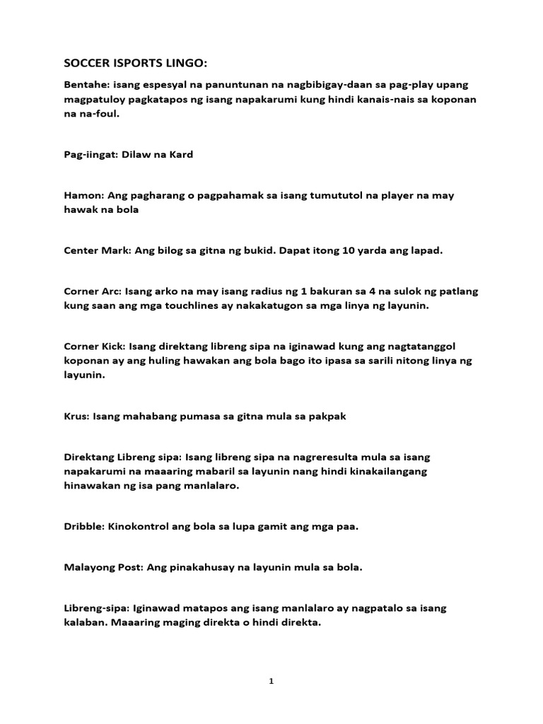 SOCCER ISPORTS LINGO... Yana Kyut | PDF