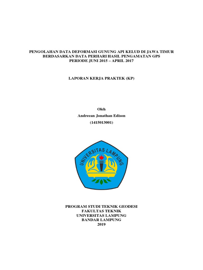 Laporan Kerja Praktik Pengolahan Data Deformasi Gunung Api - Andreean ...