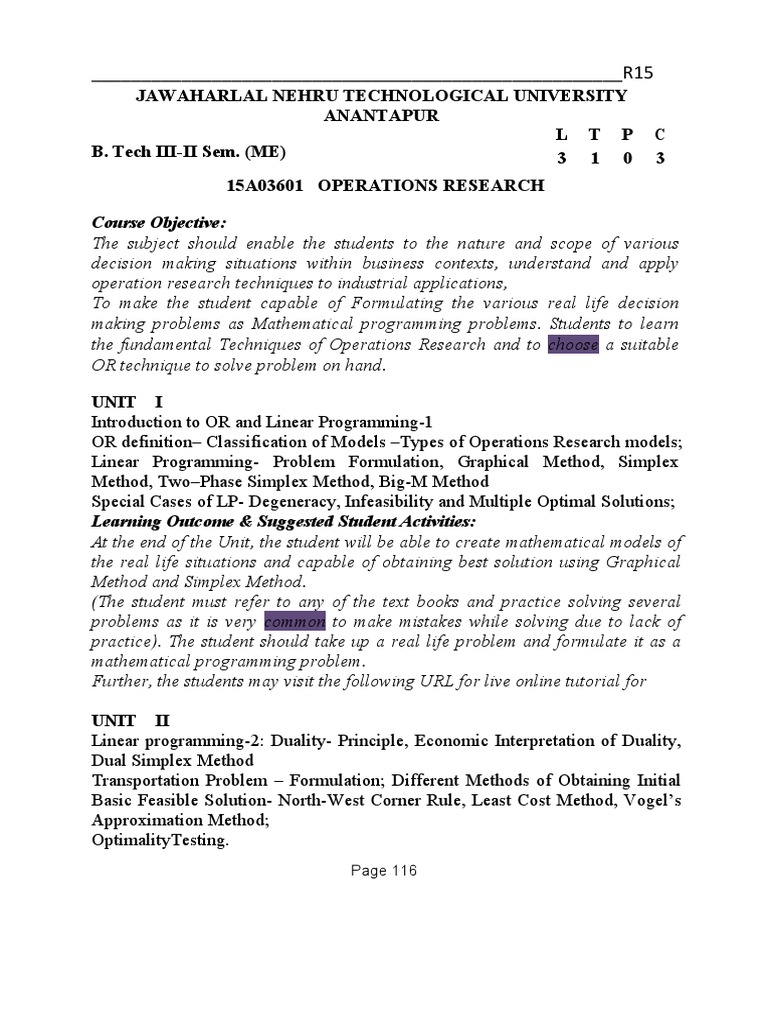 JNTUA-B.Tech.3-2 MECH-R15-SYLLABUS PDF | PDF | Finite Element Method | Thermal Conduction