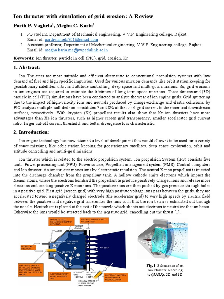 Ion Thruster With Simulation of Grid Erosion | PDF | Spacecraft Propulsion | Spaceflight