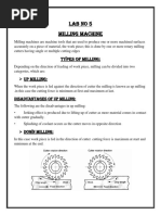 Study of Milling Machine | PDF | Machines | Tools