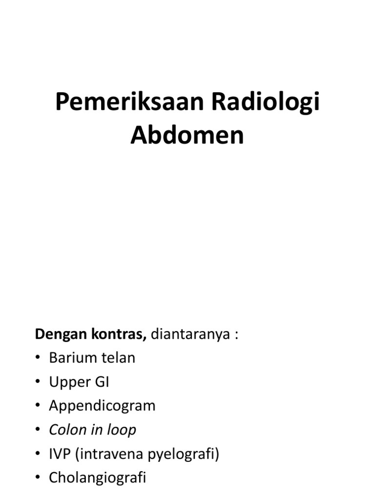 Pemeriksaan Radiologi Abdomen | PDF