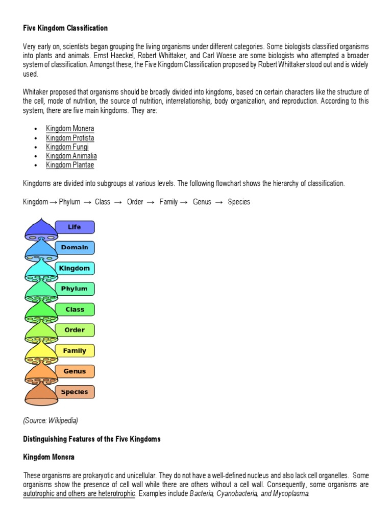 Difference Between 5-Kingdom Classification and 3 Domains of Life | PDF ...