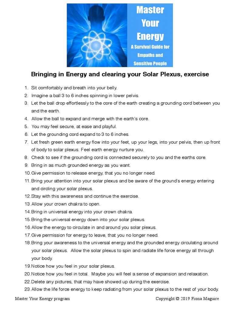 Bringing in Energy and Clearing Your Solar Plexus Exercise | PDF