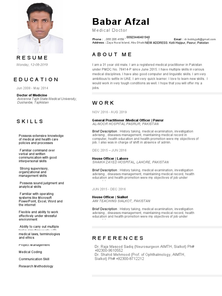 CV of Doctor | PDF | Physician | Medicine