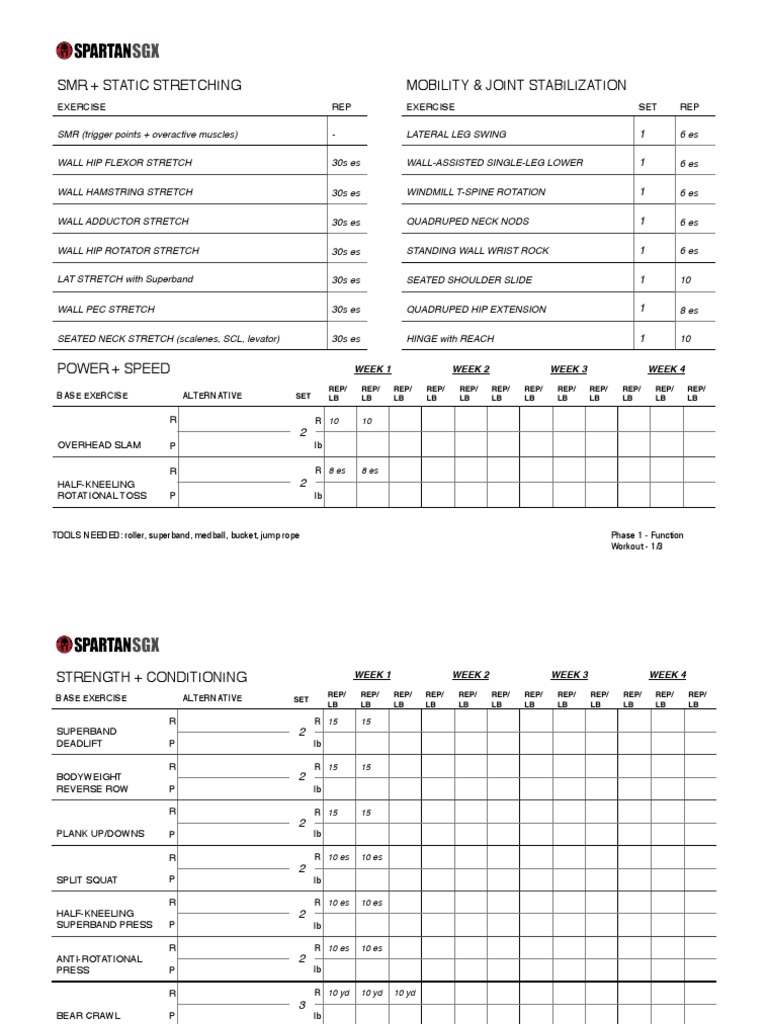 Phase 1, Workout 1 | Download Free PDF | Anatomical Terms Of Motion | Hip