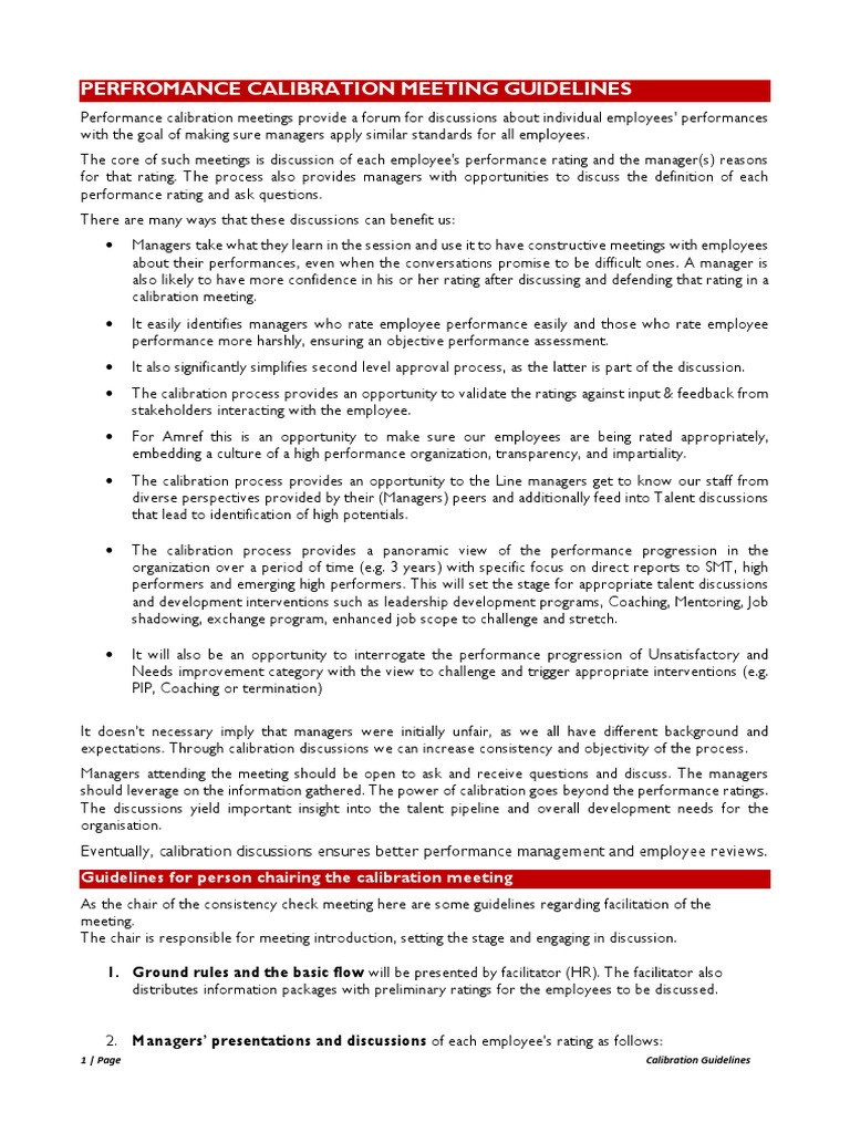Performance Calibration Meeting Guidelines | PDF | Competence (Human ...