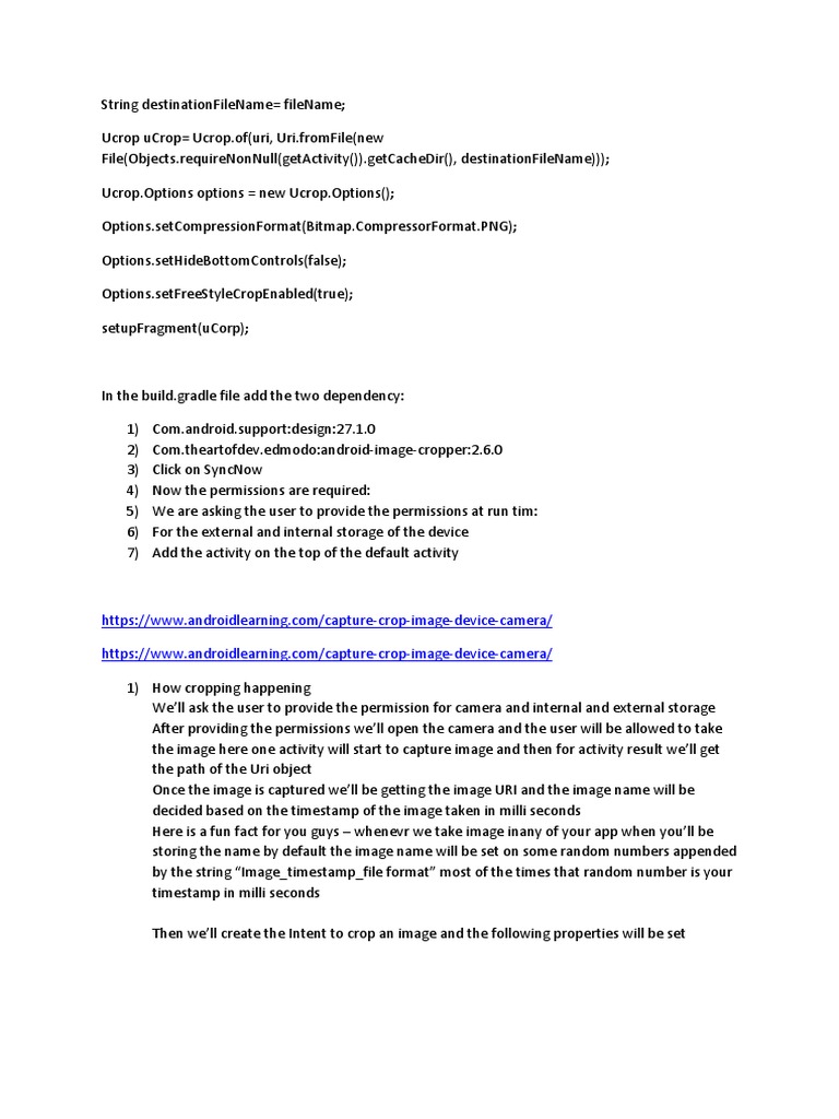 Android Image Cropping Implementation | PDF | Mobile App | Android ...
