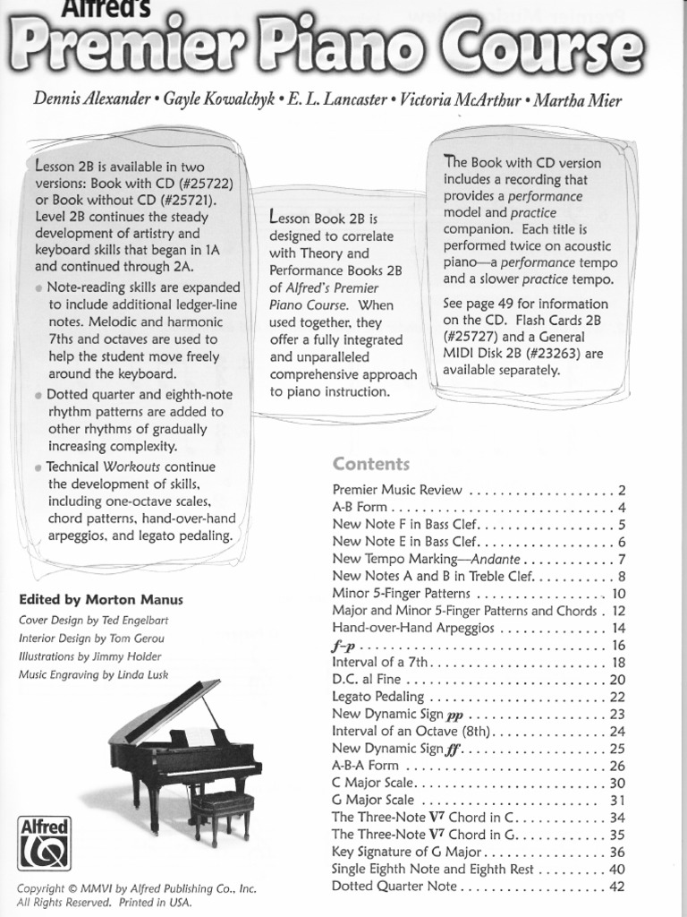 Alfred's Premier Piano Course. - Unknown PDF | PDF