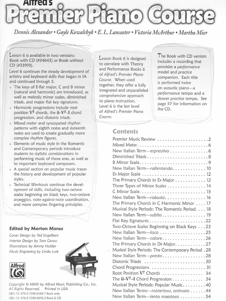 Alfred's Premier Piano Course. - Unknown PDF | PDF