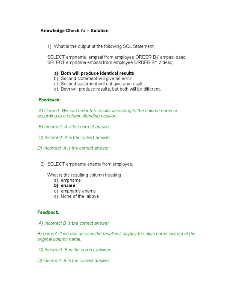 Knowledge Check 7 Solution | PDF | Information Technology Management ...